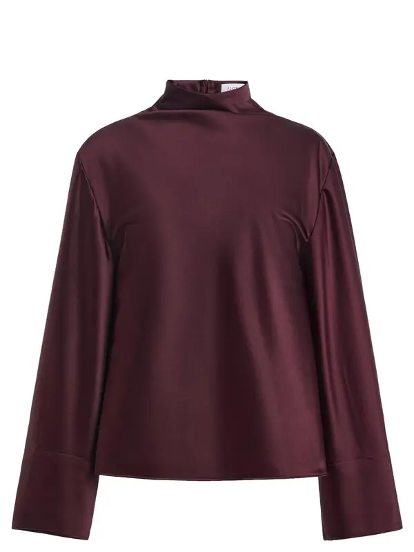 SLOAN Exclusive Satin Turtleneck - Purple