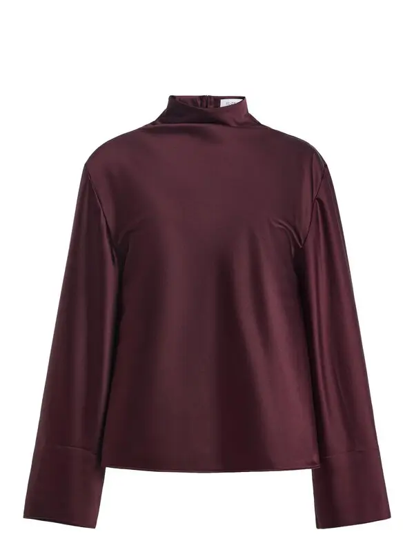 SLOAN Exclusive Satin Turtleneck - Purple