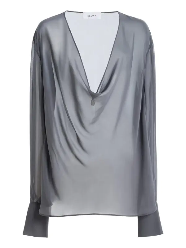 SLOAN Exclusive Semi-sheer Chiffon Top - Grey