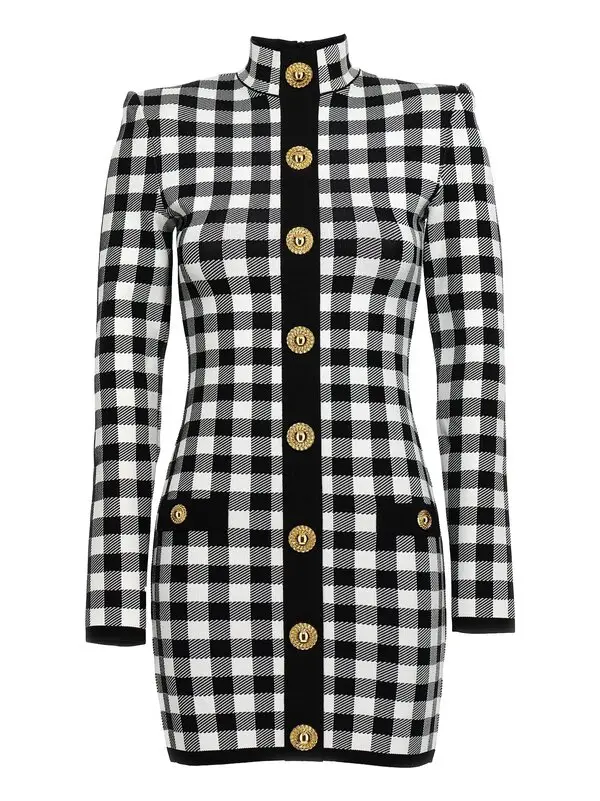 Balmain Vichy Knit Dress - Multicolor