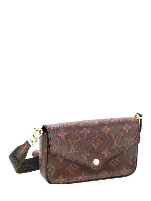 LOUIS VUITTON Felicie Strap & Go Handbag Monogram Canvas Crossbody Bag - Brown