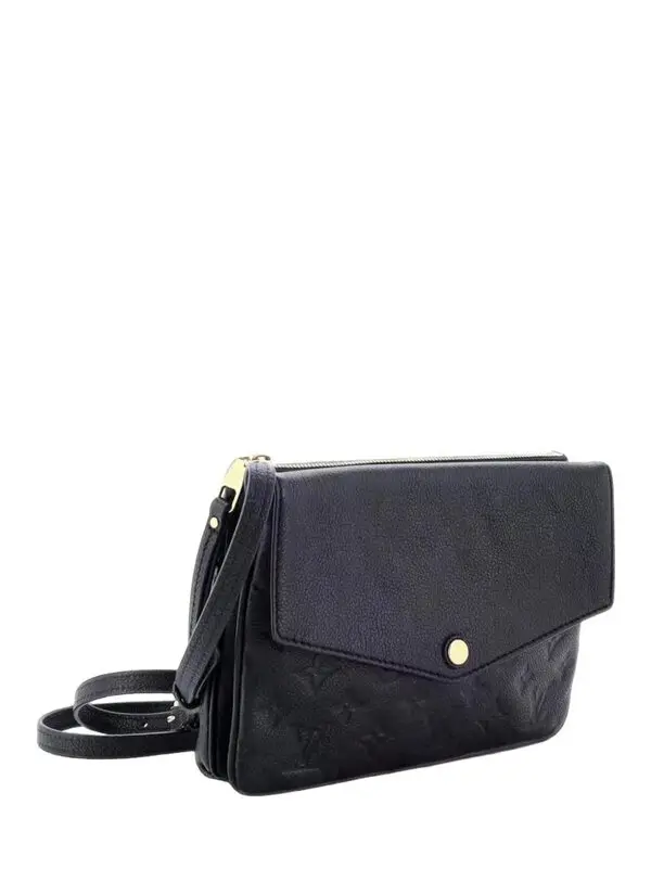 LOUIS VUITTON Twice Handbag Monogram Empreinte Leather Crossbody Bag - Black