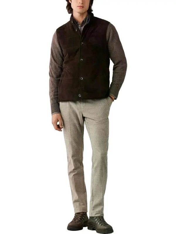 HACKETT  Quilted Reversible Gilet - Brown