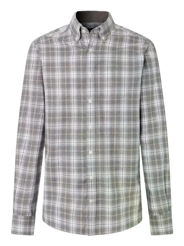 HACKETT  Check Long-sleeve Shirt - Grey