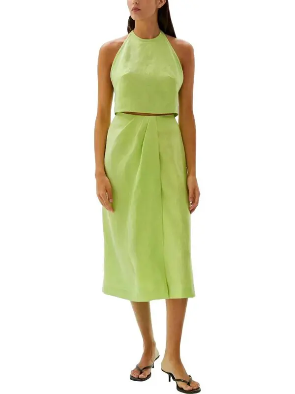 Casa Raki Beatriz Wrap-style Midi Skirt - Green