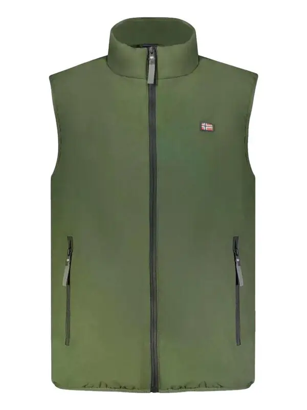 NORWAY 1963 Logo-patch Zip-up Gilet - Green