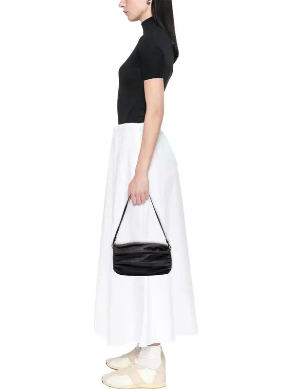 Loewe 2021 Pleated Nappa Bracelet Pouch Shoulder Bag - Black