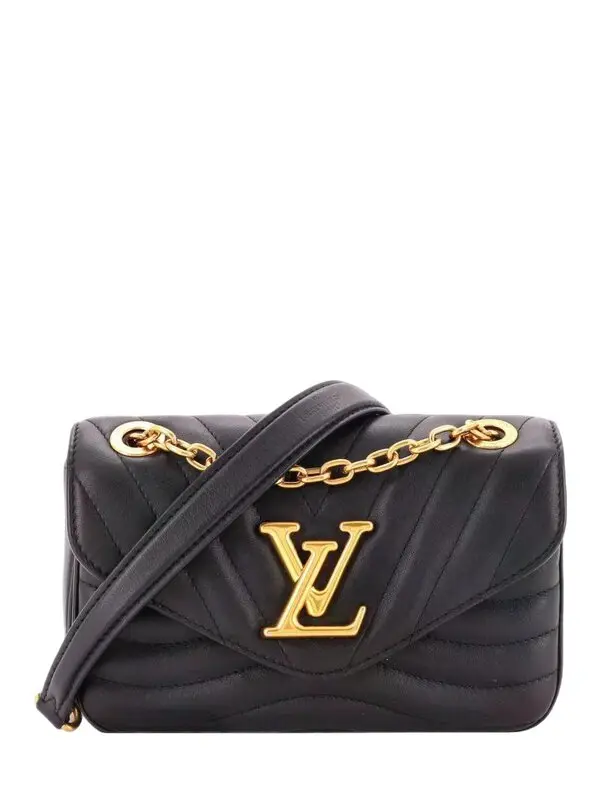 LOUIS VUITTON New Wave Chain Bag Nm Quilted Leather Pm Crossbody Bag - Black