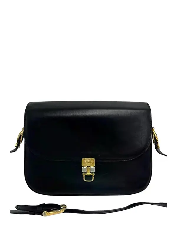 Celine 2000-2026 Leather Horse Carriage Crossbody Bag - Black