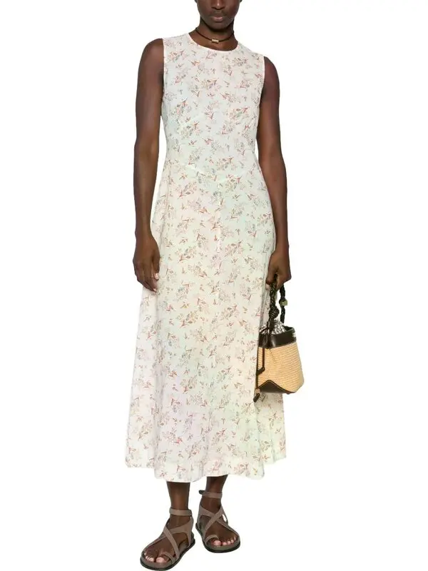 DÔEN Riona Floral-print Maxi Dress - Neutrals