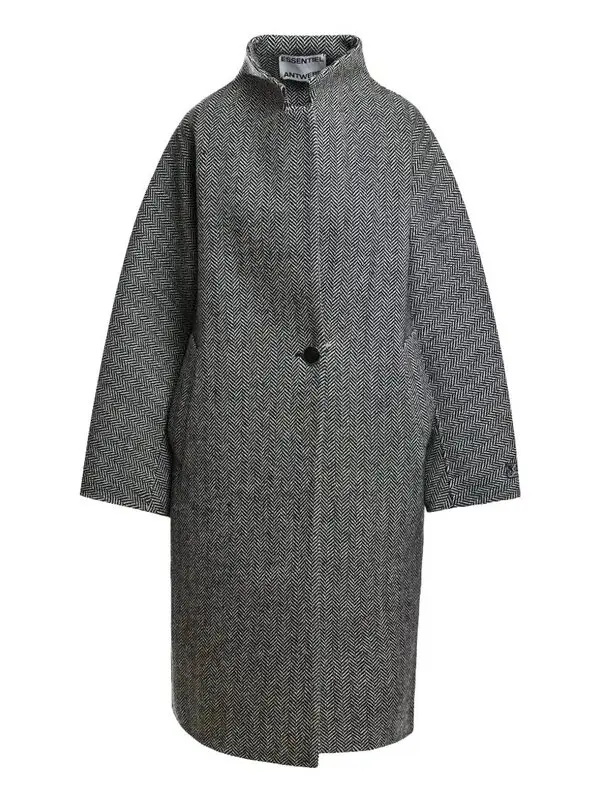Essentiel Antwerp Kabala Herringbone-pattern Coat - Grey