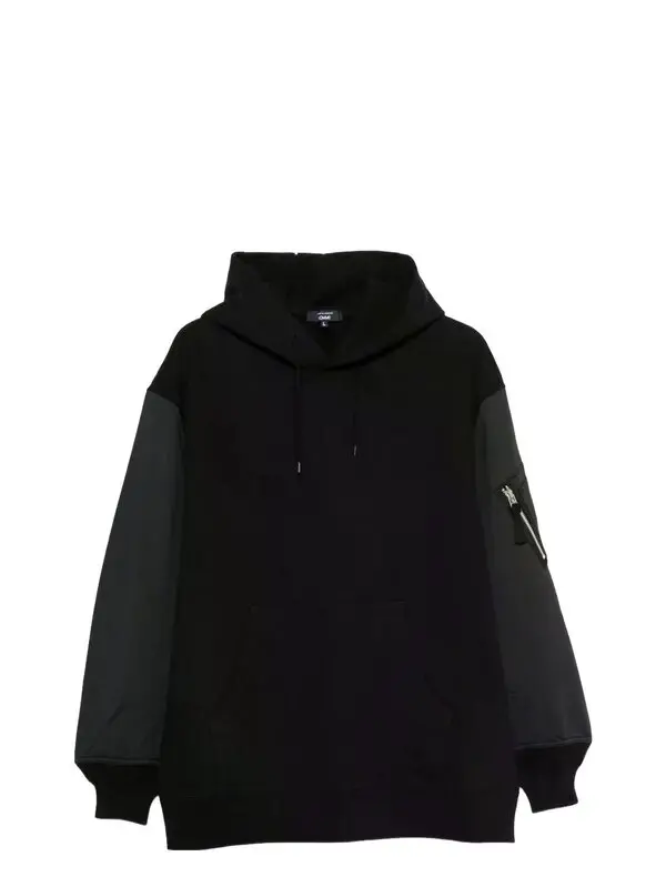 Comme Des Garçons Zip-pocket Panelled Hoodie - Black