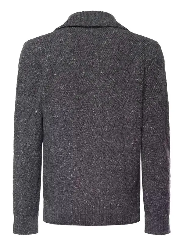 Eleventy Cable-knit Zip-up Sweater - Grey