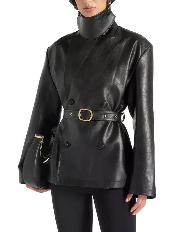 Manière De Voir Whitney Belted Double-breasted Jacket - Black