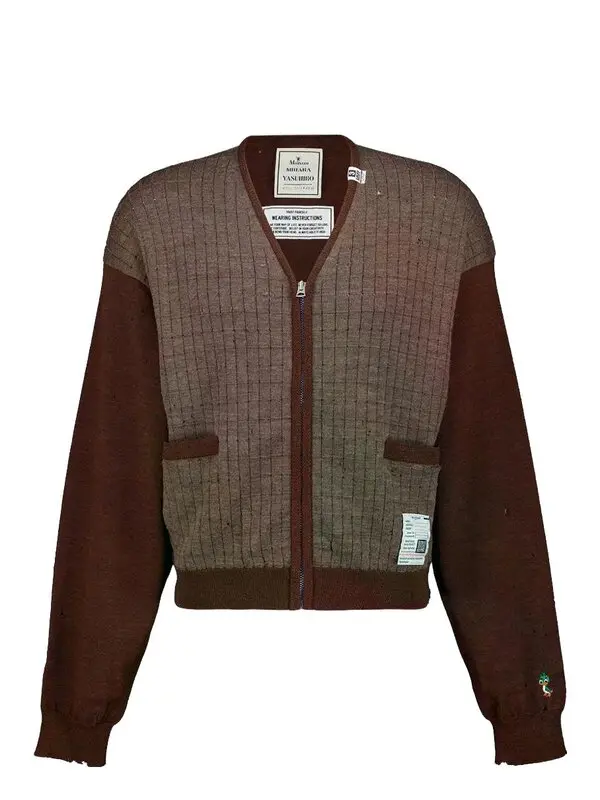 Mihara Yasuhiro Distressed Knit Cardigan - Brown