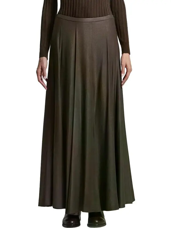 Peserico Pleated A-line Maxi Skirt - Brown