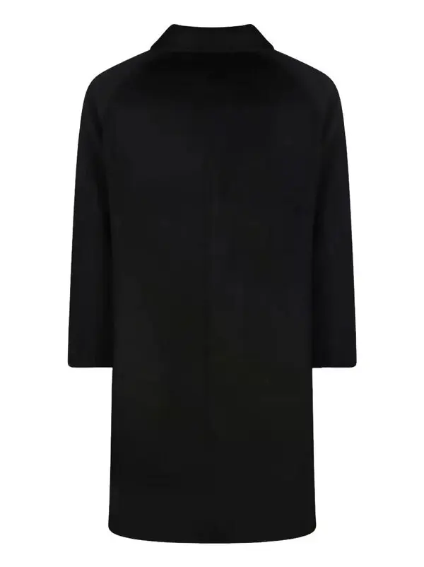 AMARANTO Button-up Raglan-sleeve Coat - Black