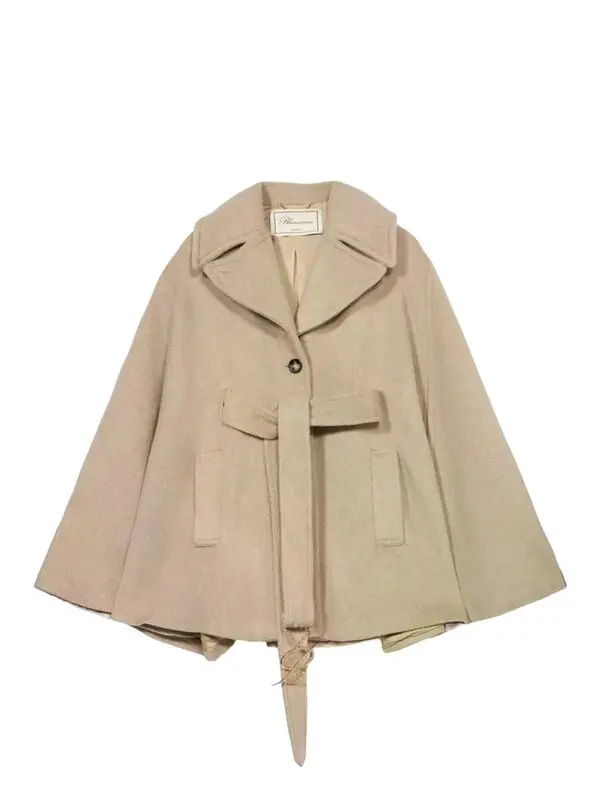 Blumarine Belted Wide-collar Cape - Neutrals