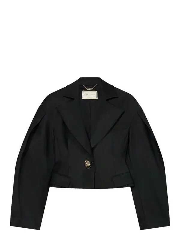 Blumarine Balloon-sleeve Cropped Jacket - Black
