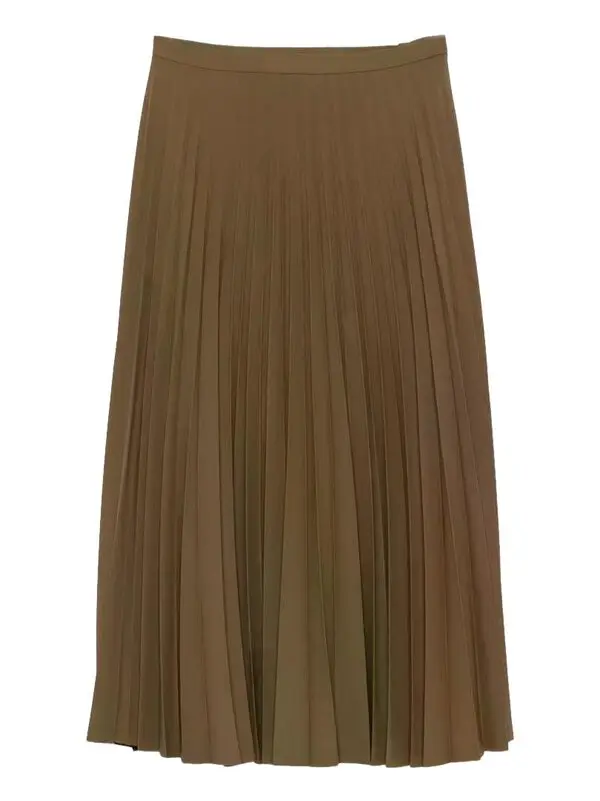 I BLUES Pleated Midi Skirt - Green