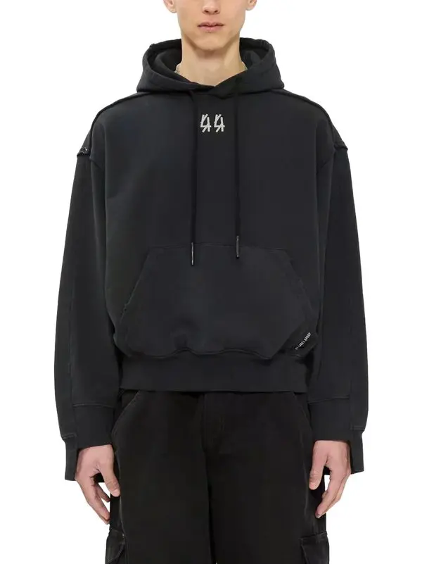 44 LABEL GROUP Mega 44 Graphic-print Drawstring Hoodie - Black