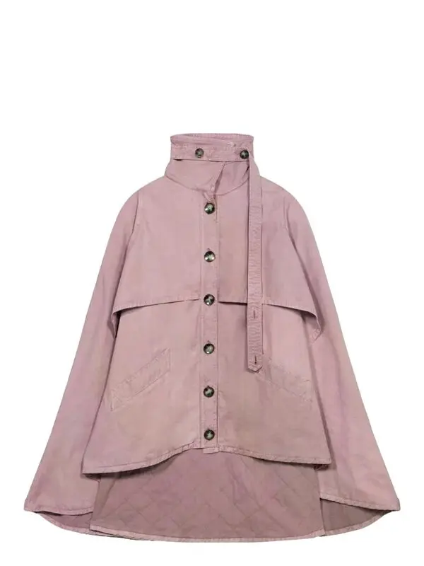 Blumarine Asymmetric Canvas Cape - Pink