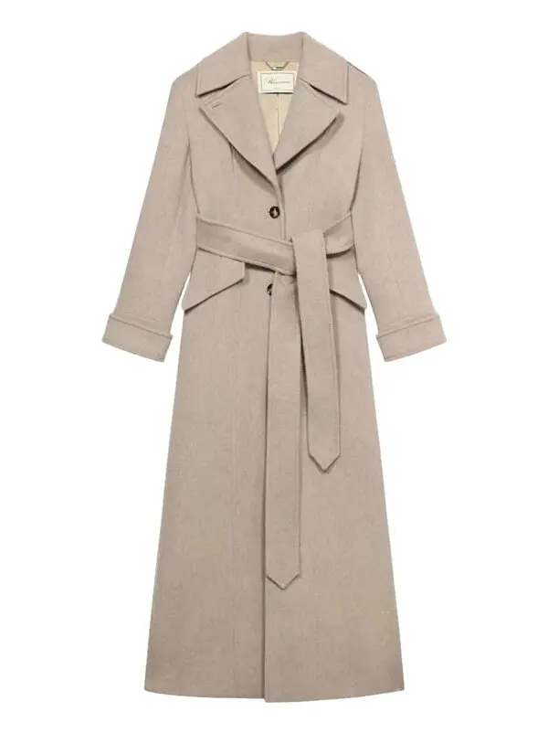 Blumarine Belted Maxi Coat - Neutrals