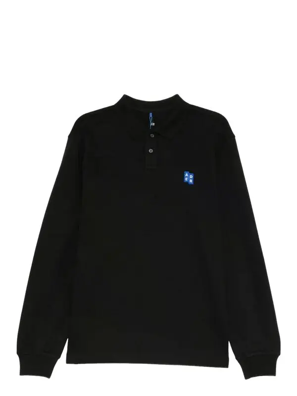 ADER ERROR Logo-patch Long-sleeve Polo Shirt - Black
