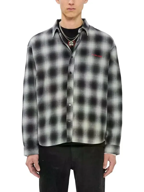 44 LABEL GROUP Check-print Shirt - Grey