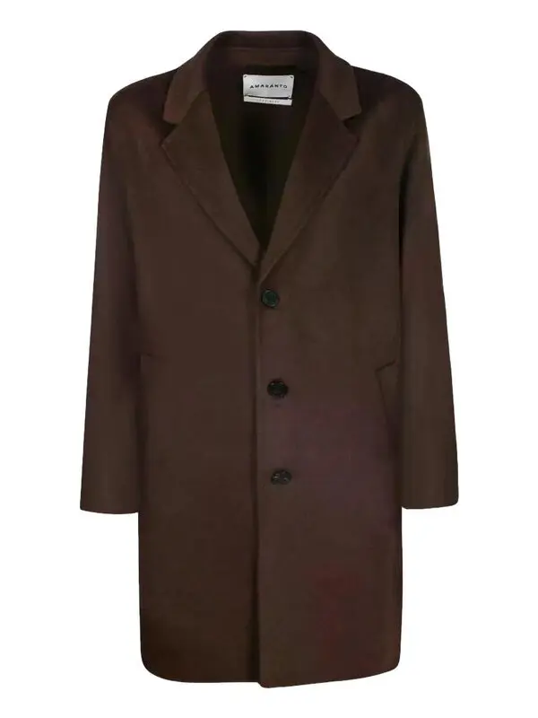 AMARANTO Single-breasted Notched-lapel Coat - Brown