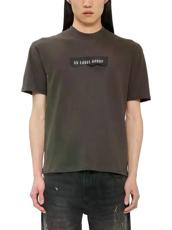 44 LABEL GROUP Logo-patch Cotton T-shirt - Brown