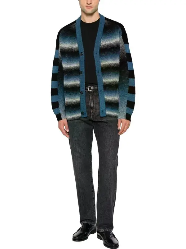Paul Smith Striped Button-up Cardigan - Blue
