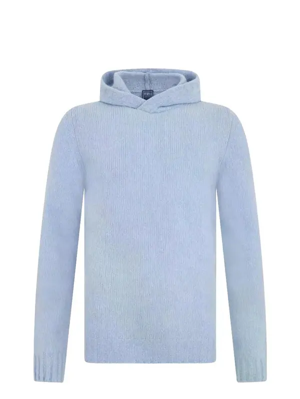 Fedeli Knitted Hoodie - Blue
