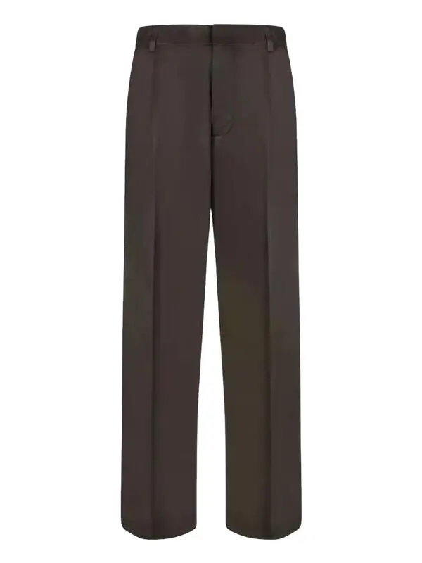 AMARANTO Pressed-crease Tailored Trousers - Brown