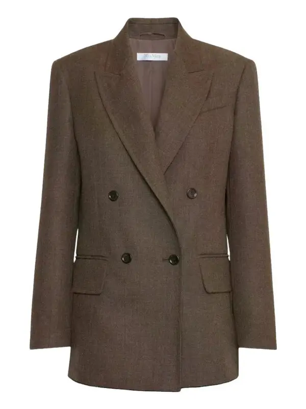 Max Mara Double-breasted Wool Blazer - Brown