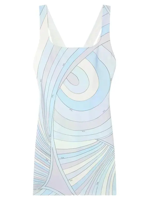 Emilio Pucci Iride Print Jersey Mini Dress - Blue