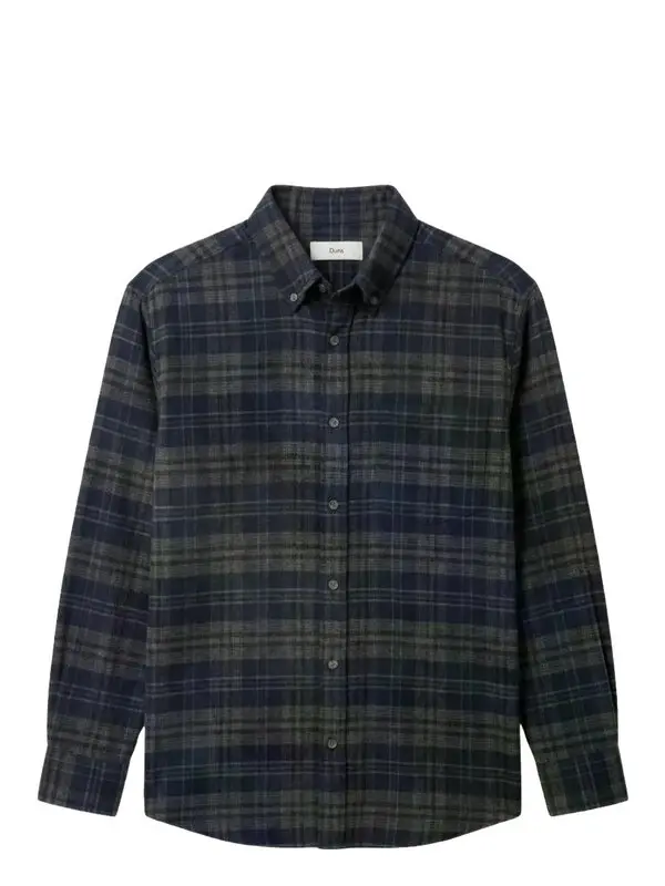 DUNST Check Button-down Shirt - Blue