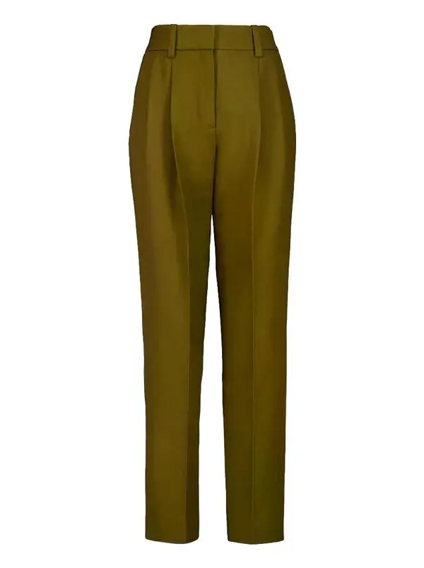 Balmain Pleated Twill Trousers - Green