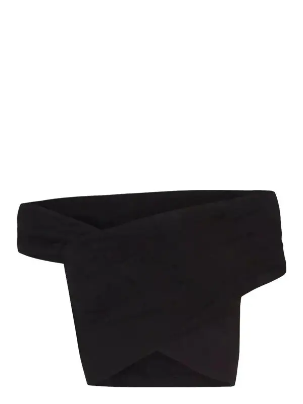 CORTANA Candy Asymmetric Cropped Top - Black