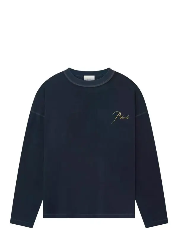 Rhude Classique Reverse Long-sleeve Sweater - Blue