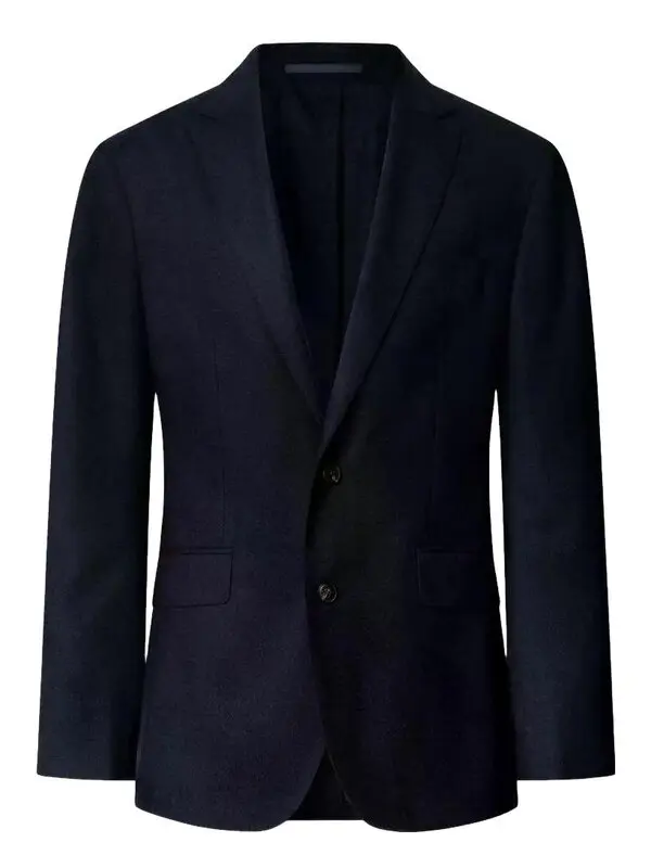 HACKETT  Single-breasted Flannel Blazer - Blue