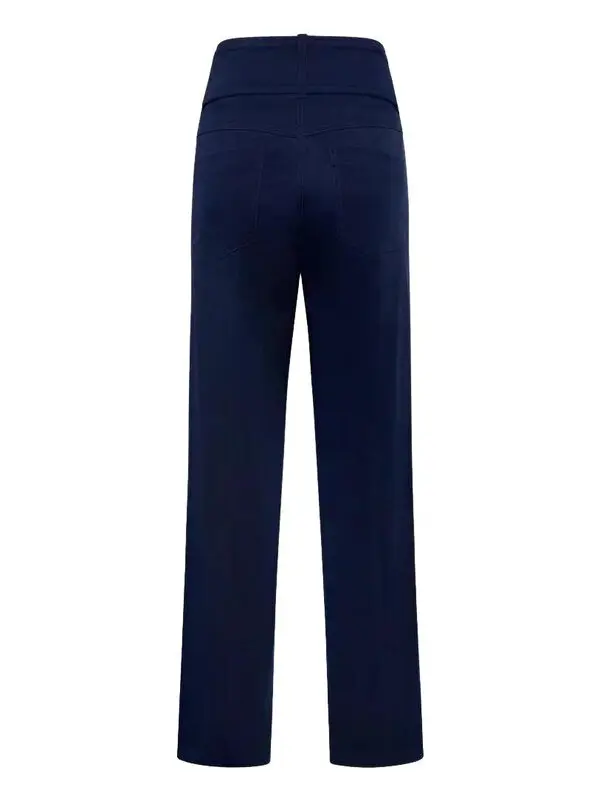 MAISON COMMON Belted Straight-leg Trousers - Blue