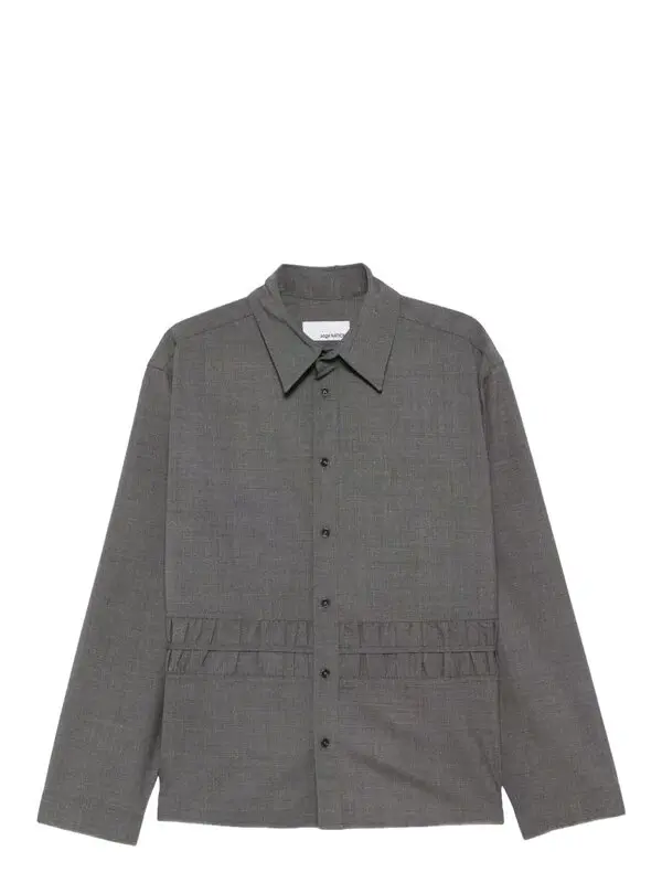 SAGE NATION Fossil Ruched-detail Shirt - Grey