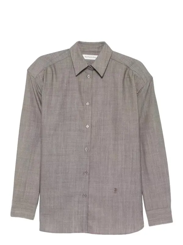 THE FRANKIE SHOP Oana Padded-shoulder Shirt - Grey