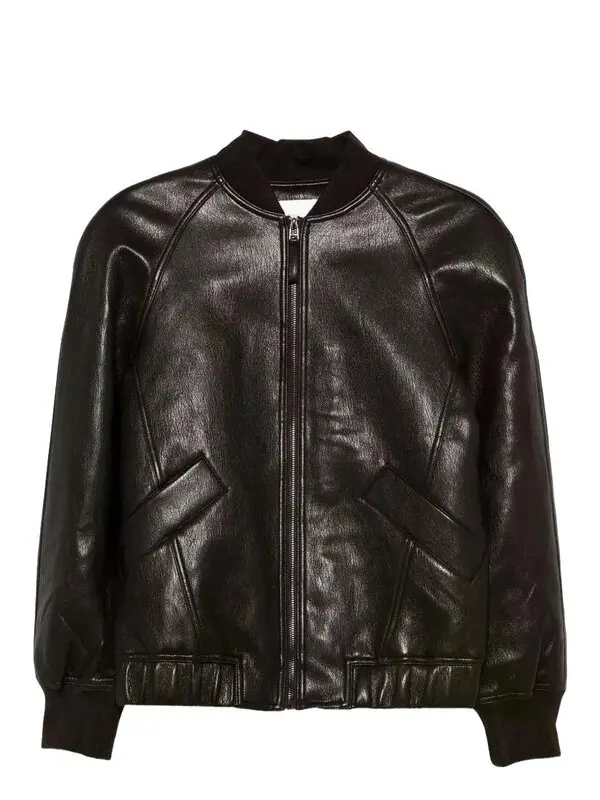 THE FRANKIE SHOP Alena Faux-leather Bomber Jacket - Brown