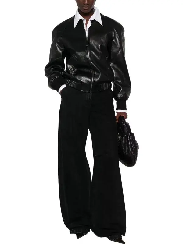 THE FRANKIE SHOP Alena Faux-leather Bomber Jacket - Black