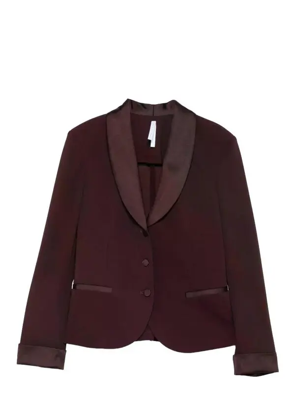 Imperial Shawl-lapel Button-up Blazer - Purple