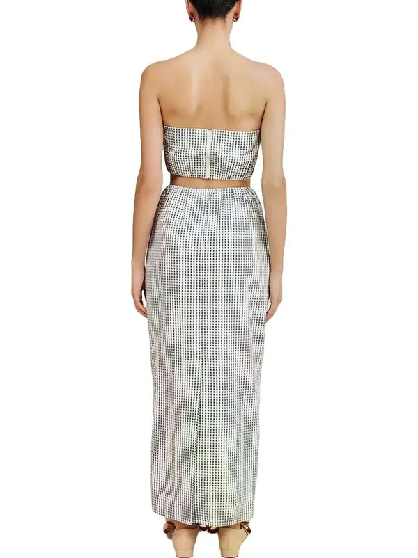Posse Mira Gingham Cropped Top - White