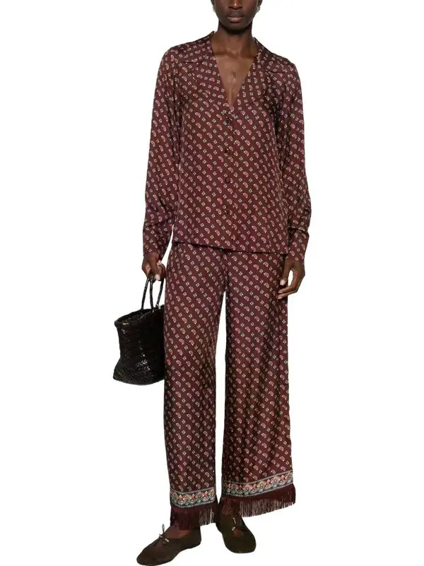 DÔEN Lavona Paisley-print Trousers - Brown