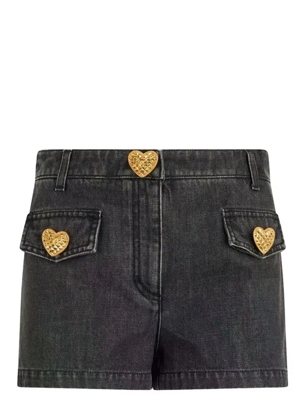 Moschino Heart-button Shorts - Black